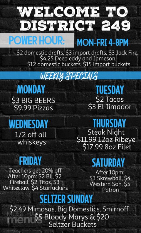 Menu | District 249