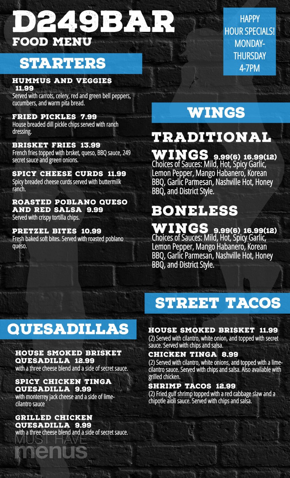 Menu | District 249